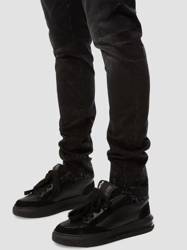 PURPLE BRAND High Contrast Bling Skinny Jeans