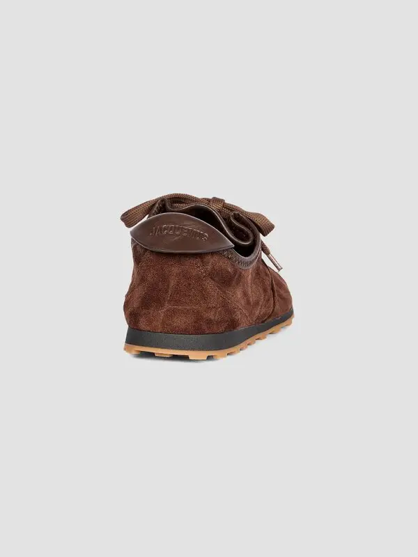 Jacquemus The Tennis Crocodile-embossed Suede Sneakers - Dark Brown