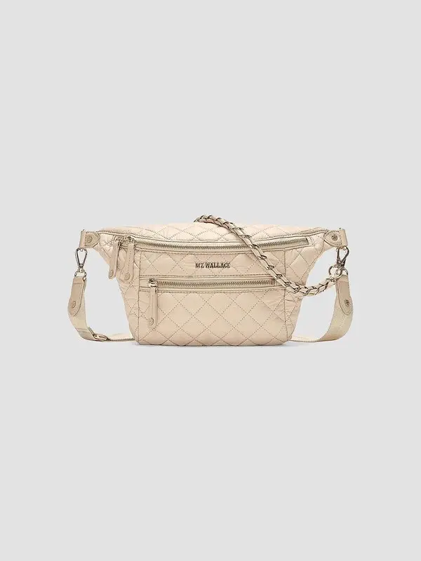 Mz Wallace Crosby Small Quilted Crossbody Bag - Buff