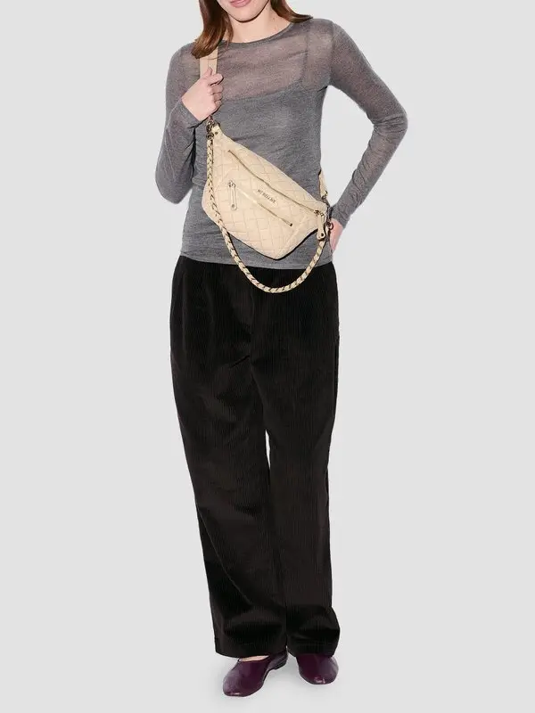 Mz Wallace Crosby Small Quilted Crossbody Bag - Buff