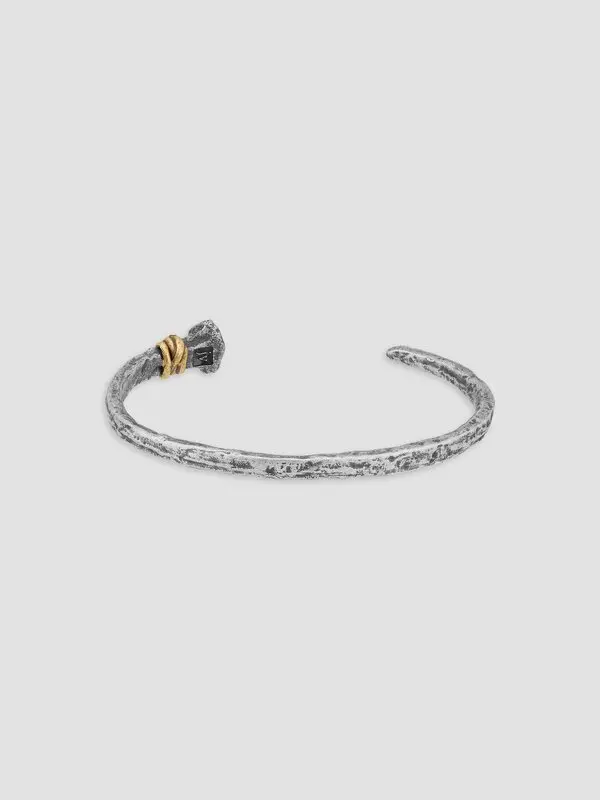 John Varvatos Nails Two-tone Sterling Brass & 0.05 Tcw Black Diamond Cuff