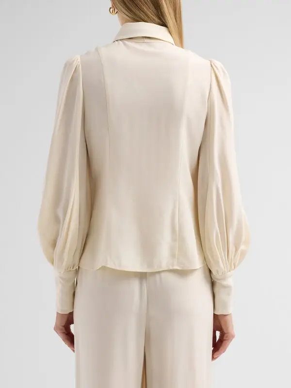Zimmermann Utility Printed Tieneck Blouse