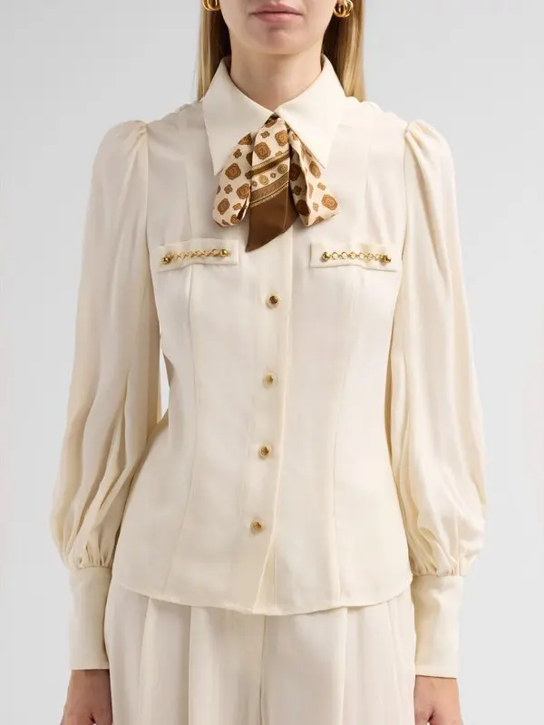 Zimmermann Utility Printed Tieneck Blouse