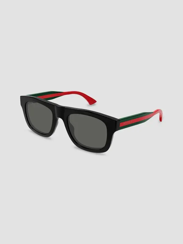 Gucci New Pop Web 52mm Square Sunglasses - Black
