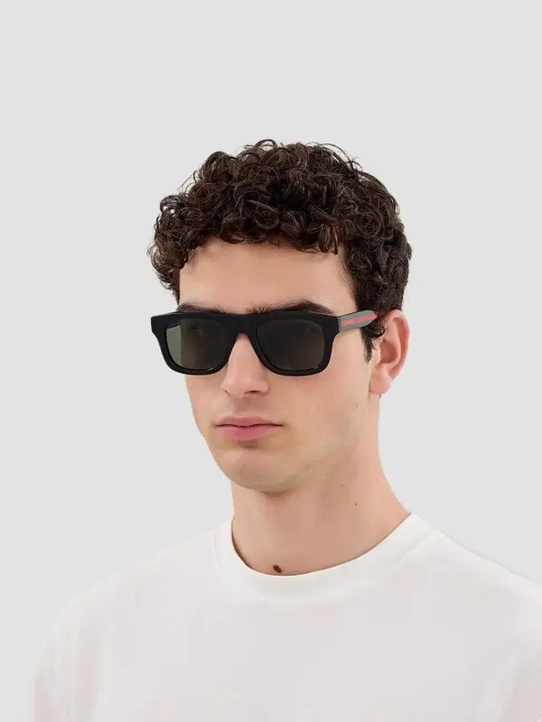 Gucci New Pop Web 52mm Square Sunglasses - Black