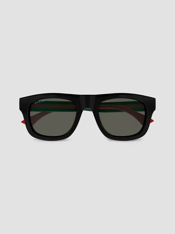 Gucci New Pop Web 52mm Square Sunglasses - Black