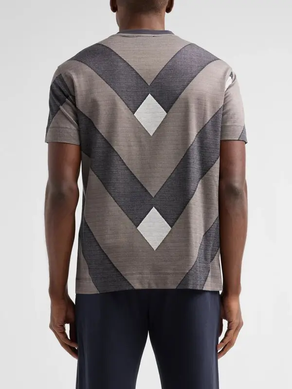 Emporio Armani Geometric-print Jersey Crewneck T-shirt - Multi