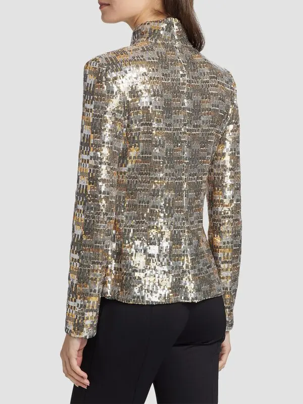 Rosetta Getty Bauhuas Mesh Sequined Top