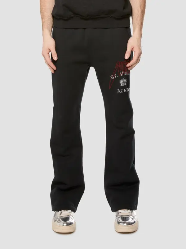 PURPLE BRAND Heavyweight Fleece Flared Sweatpants - Black