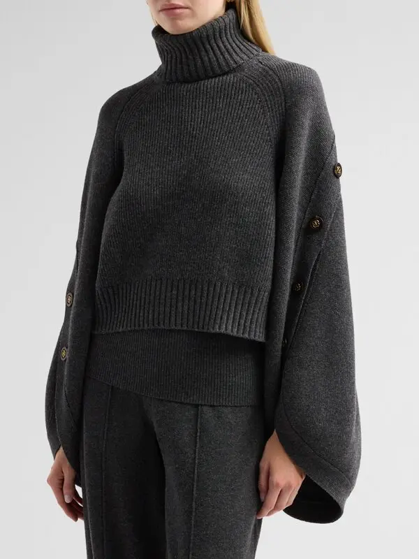 Zimmermann Valiant Buttoned Wool Sweater - Graphite