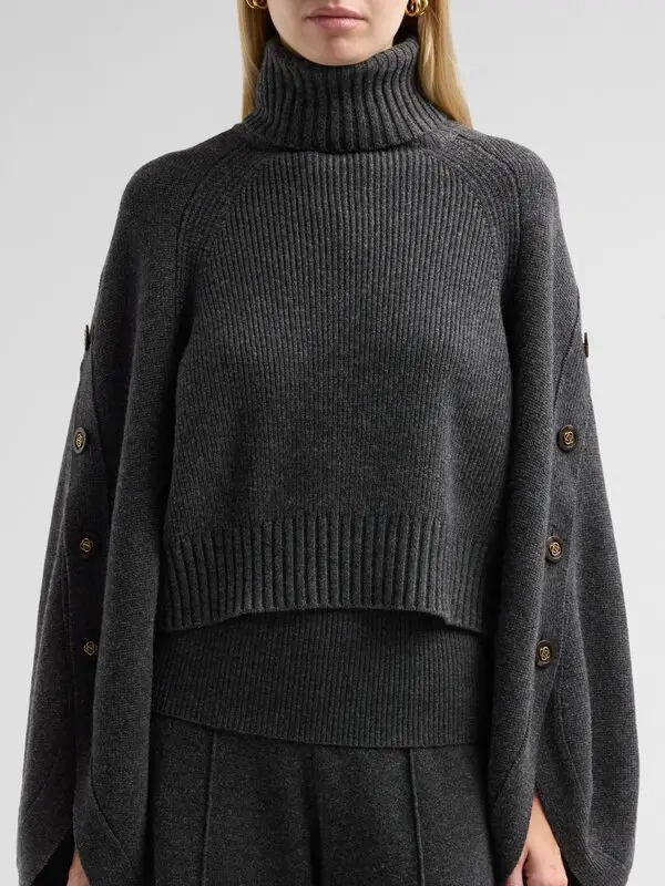 Zimmermann Valiant Buttoned Wool Sweater - Graphite