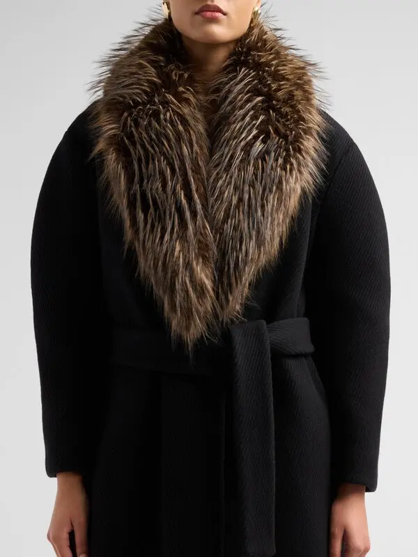 Zimmermann Valiant Faux Fur-collar Coat