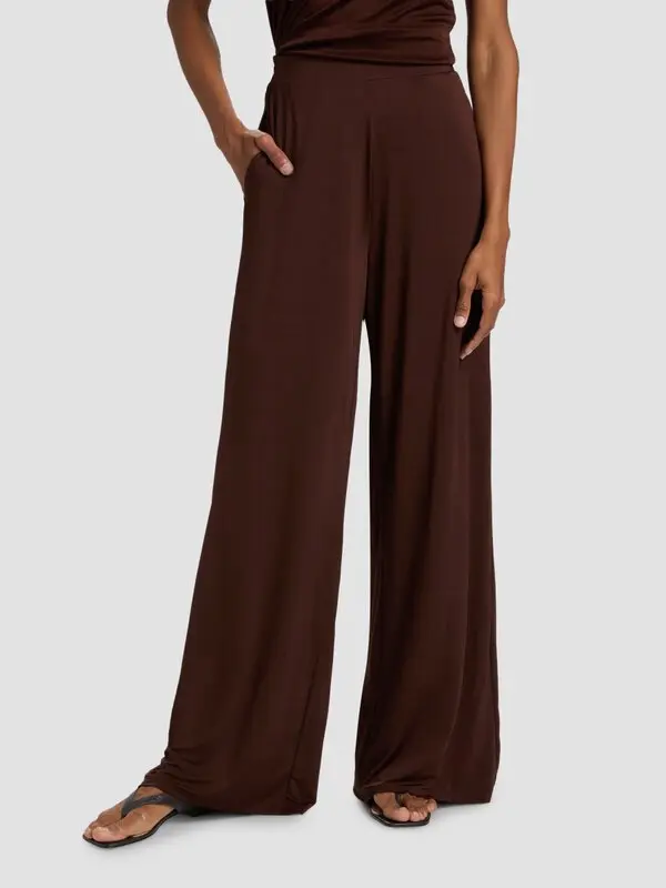 Generation Love Kelela Sheen Jersey Wide-leg Pants - Coco