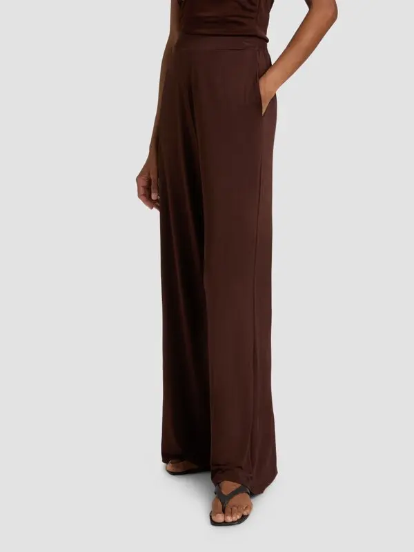 Generation Love Kelela Sheen Jersey Wide-leg Pants - Coco