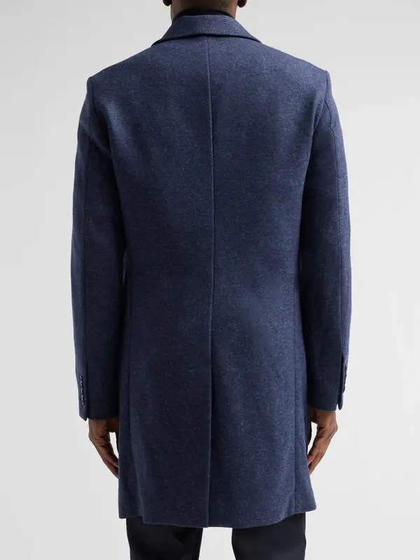 SAKS FIFTH AVENUE Melange-knit Wool-blend Overcoat