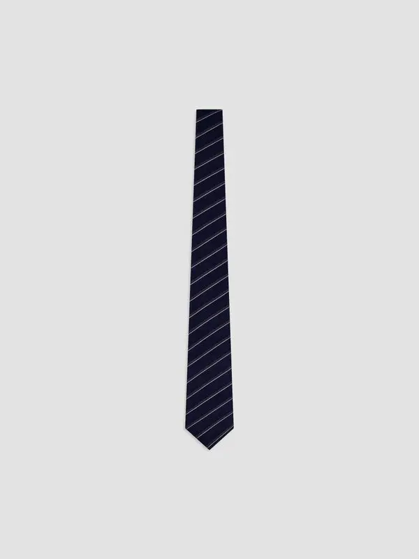 Giorgio Armani Varsity Striped Silk Tie - Blue Fancy