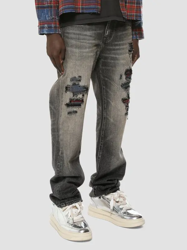 PURPLE BRAND Rip & Repair Straight Jeans
