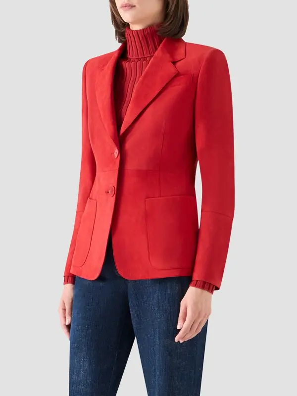 Akris Suede Single-breasted Blazer