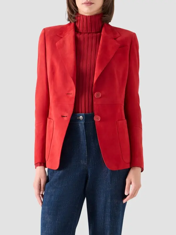 Akris Suede Single-breasted Blazer