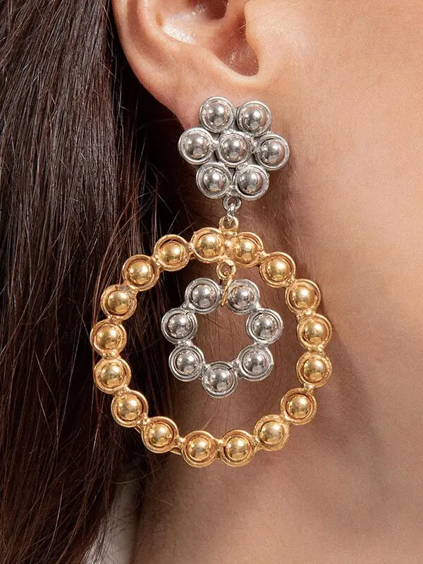 Sylvia Toledano Flower Candies 22k-gold-plated & Silvertone Drop Earrings