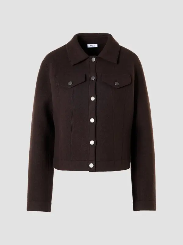 Akris Boiled Wool Jacket - Espresso