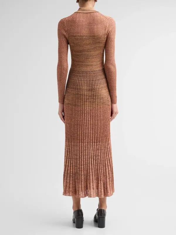 Zimmermann Mouline Rib-knit Polo Midi Dress