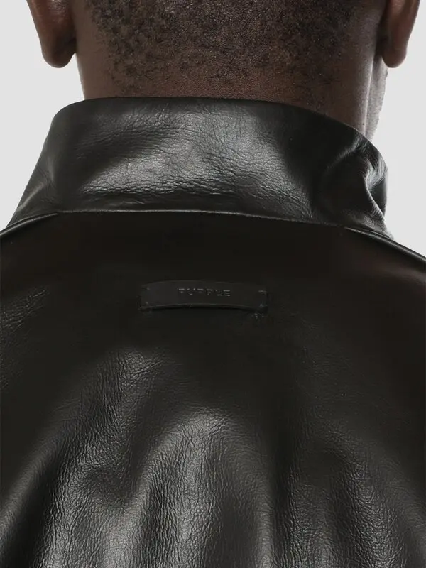 PURPLE BRAND Leather Track Jacket