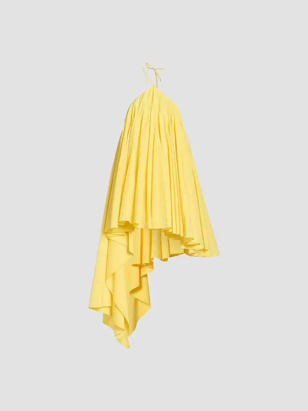 Jacquemus La Abiha Gathered Asymmetric Trapeze Minidress - Yellow
