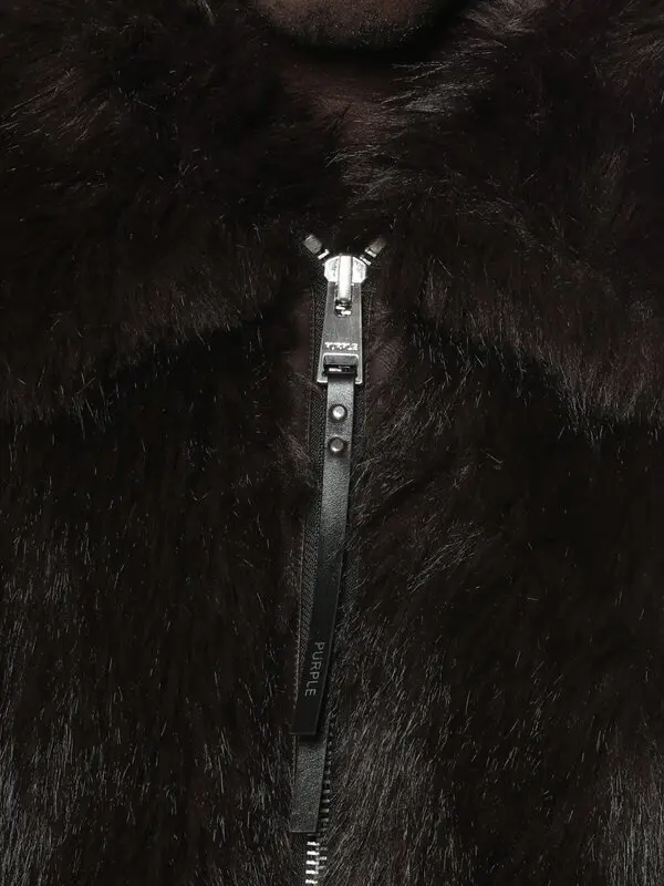 PURPLE BRAND Faux-fur Shawl Jacket