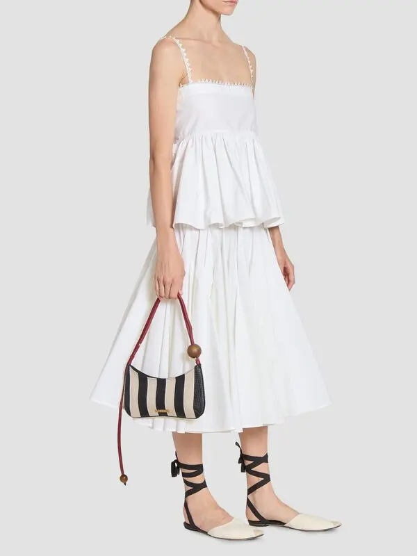 Jacquemus Le Bisou Perle Leather Striped Shoulder Bag - Natural Black