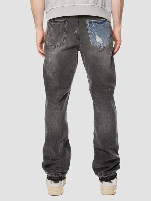PURPLE BRAND Colorblocked Patchwork Straight-leg Jeans