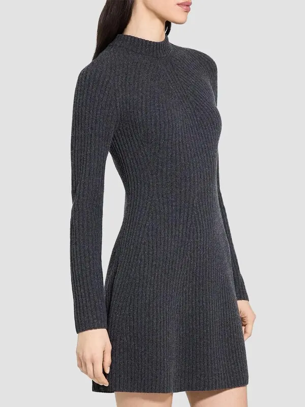Theory Traveling Rib-knit Wool-cashmere Minidress