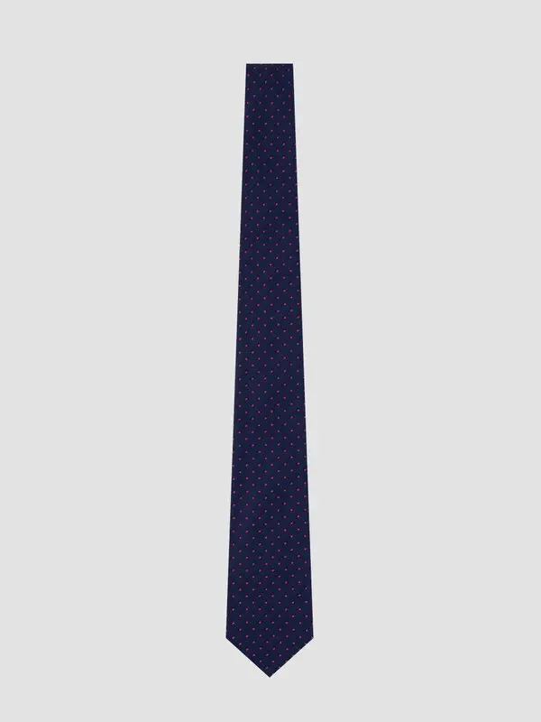 Emporio Armani Micro-diamond Grid Silk Tie - Fancy Blue