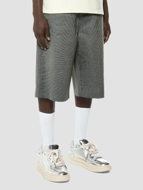 PURPLE BRAND Radial Hotfix Cotton Shorts
