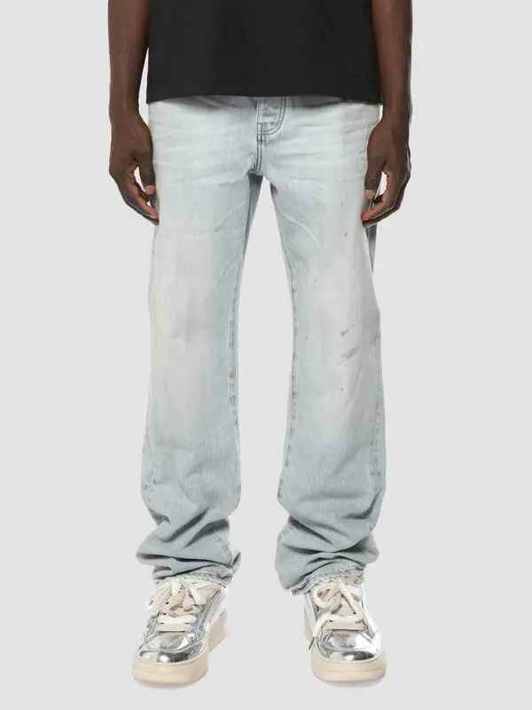 PURPLE BRAND Mechanic Dirty Cotton Straight-leg Jeans - Light Indigo