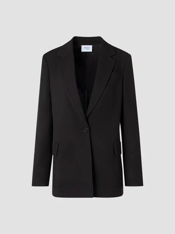 Akris Wool Tricotine Boyfriend Blazer