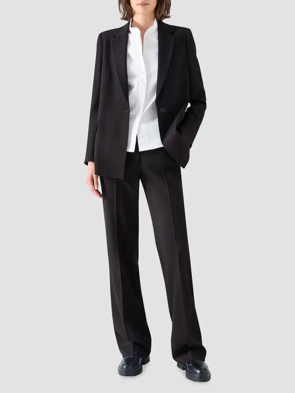 Akris Wool Tricotine Boyfriend Blazer