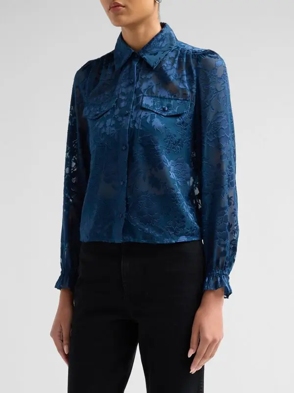 Generation Love Priya Floral Burn-out Blouse - Peacock