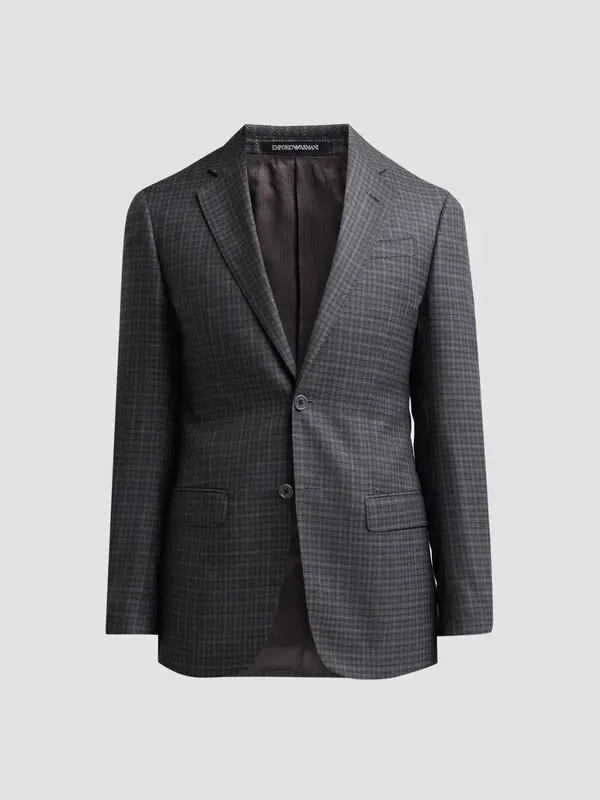 Emporio Armani Blur Box Checked Wool Sport Coat