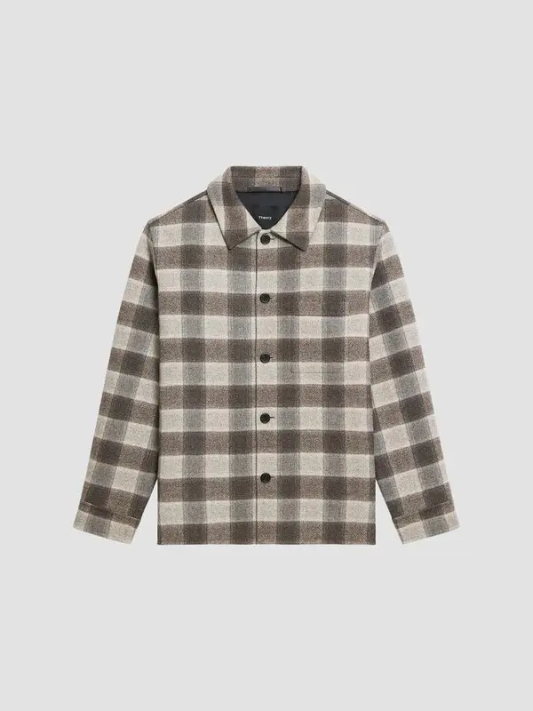 Theory Check Double-face Wool-cashmere Overshirt
