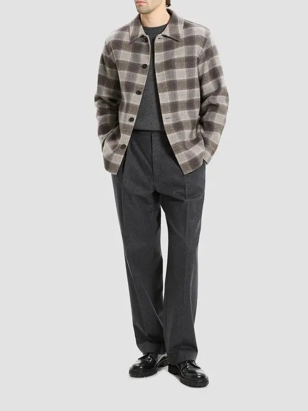 Theory Check Double-face Wool-cashmere Overshirt