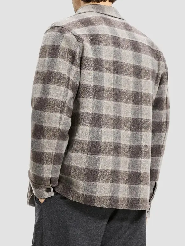 Theory Check Double-face Wool-cashmere Overshirt