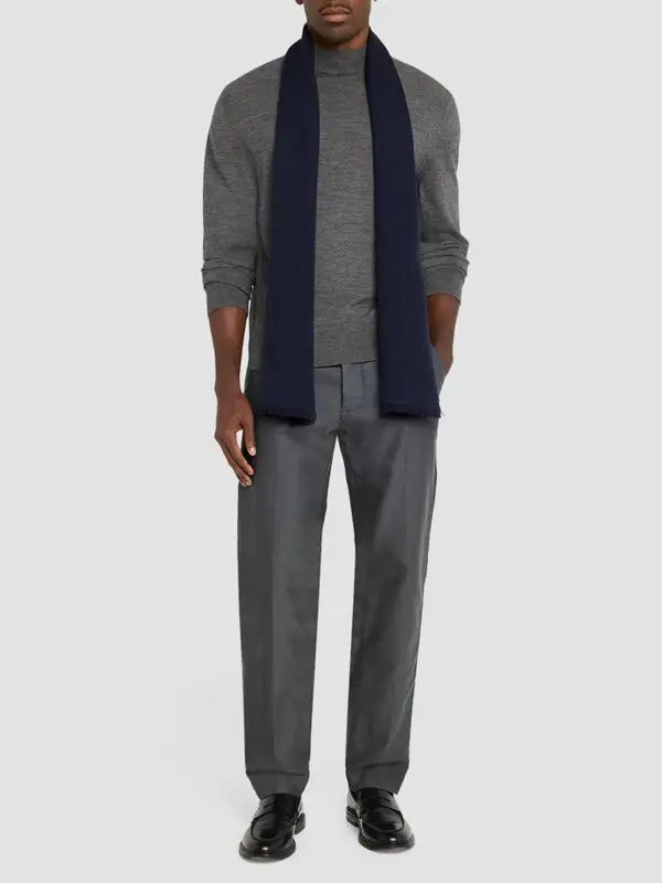 Emporio Armani Eyelash-fringe Wool Scarf