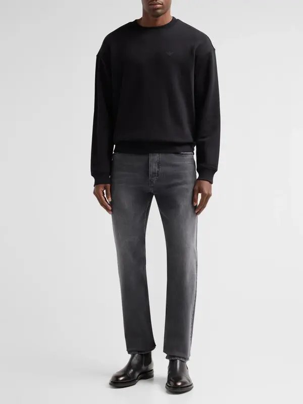 Emporio Armani Logo Jersey Crewneck Sweatshirt