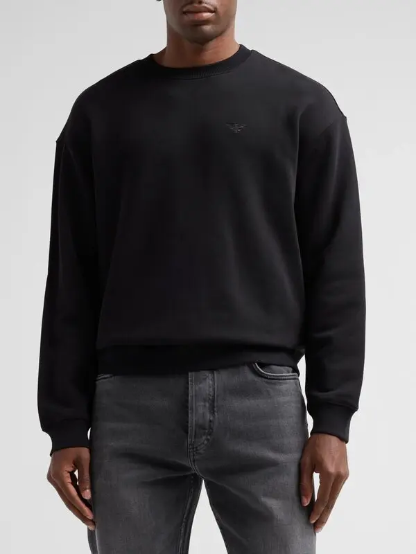 Emporio Armani Logo Jersey Crewneck Sweatshirt