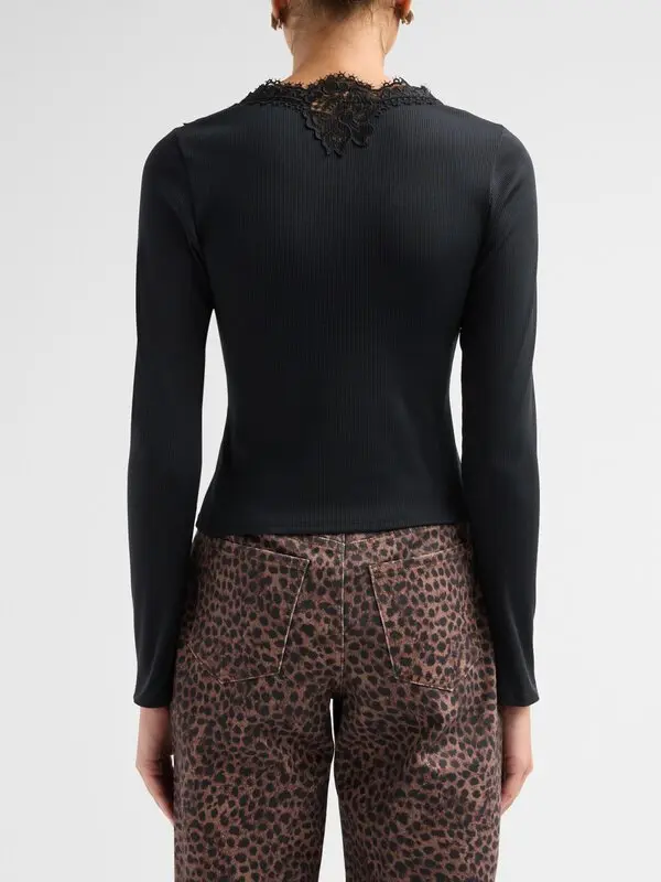 Generation Love Lady Lace Ribbed Top
