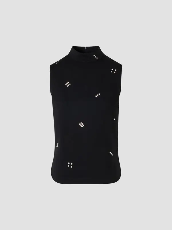Akris Diamond Dice Dot Blouse - Black
