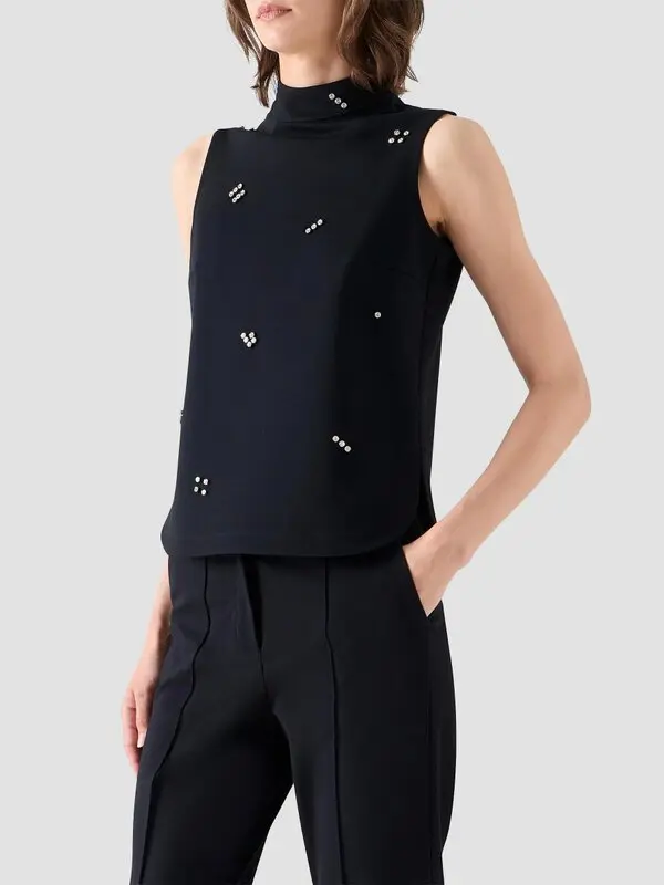 Akris Diamond Dice Dot Blouse