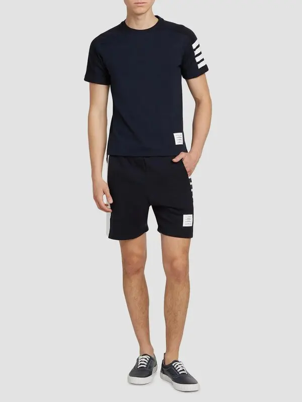 Thom Browne Cotton 4-bar Stripe T-shirt - Navy