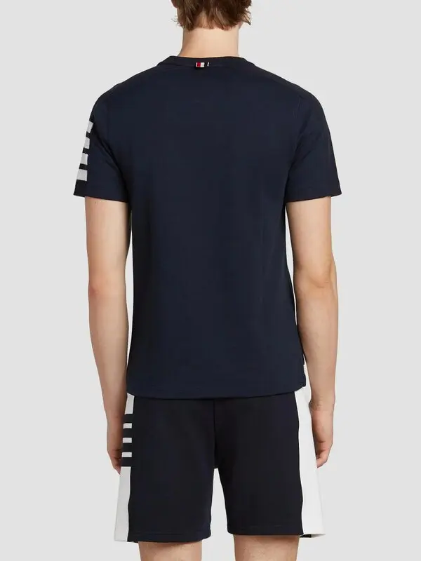 Thom Browne Cotton 4-bar Stripe T-shirt - Navy